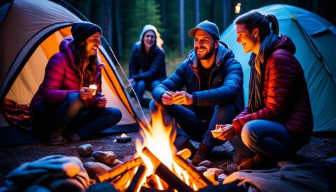 O que fazer em acampamento à noite?